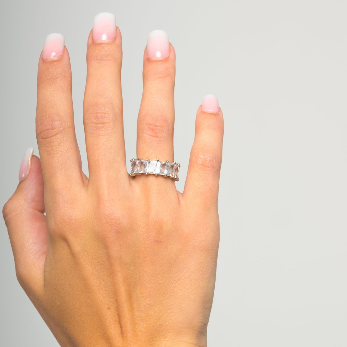 Silver baguette ring store
